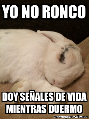 Meme Personalizado - YO NO RONCO DOY SEÑALES DE VIDA MIENTRAS DUERMO ...
