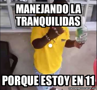 Meme Personalizado - MANEJANDO LA TRANQUILIDAS PORQUE ESTOY EN 11 ...