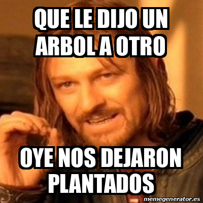 Meme Boromir - Que le dijo un arbol a otro Oye nos dejaron plantados ...