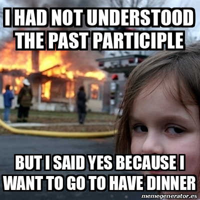 Meme Disaster Girl - i had not understood the past participle but i ...