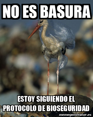 Meme Personalizado - No es basura estoy siguiendo el protocolo de bioseguridad - 32091316