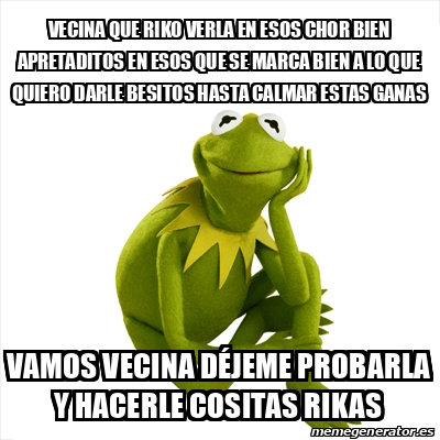Meme Kermit the frog - Vecina que riko verla en esos chor bien ...