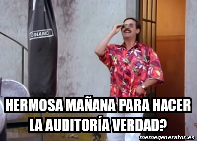Meme Personalizado - Hermosa mañana para hacer la auditoría verdad ...