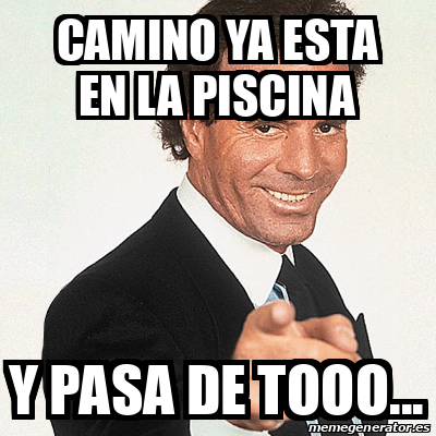 Meme Julio Iglesias - camino ya esta en la piscina y pasa de tooo ...