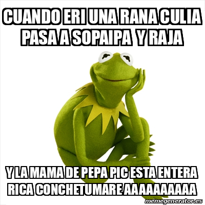 Meme Kermit the frog - cuando eri una rana culia pasa a sopaipa y raja ...