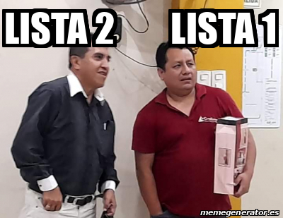 Meme Personalizado - Lista 2 Lista 1 - 33141074