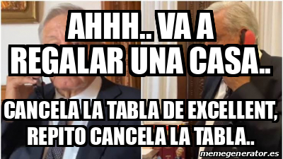 Meme Personalizado - Ahhh.. Va a regalar una casa.. Cancela la tabla de ...