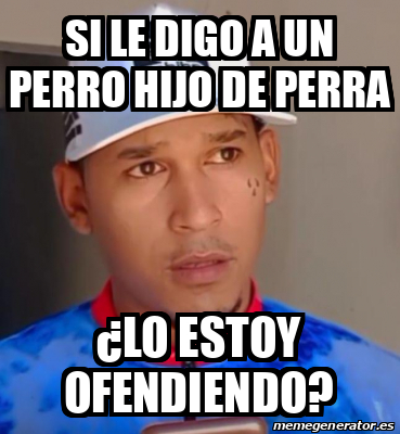 Meme Personalizado - SI LE DIGO A UN PERRO HIJO DE PERRA ¿LO ESTOY ...