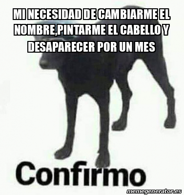 Meme Personalizado - mi necesidad de cambiarme el nombre,pintarme el ...