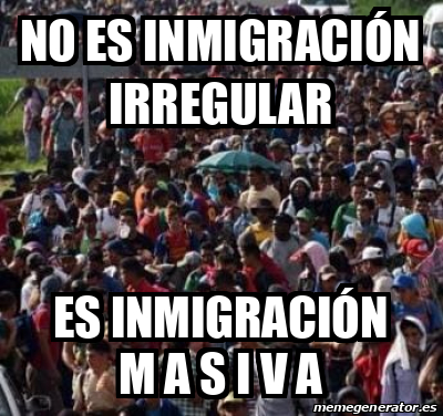 Meme Personalizado - No es inmigración irregular Es inmigración m a s i ...