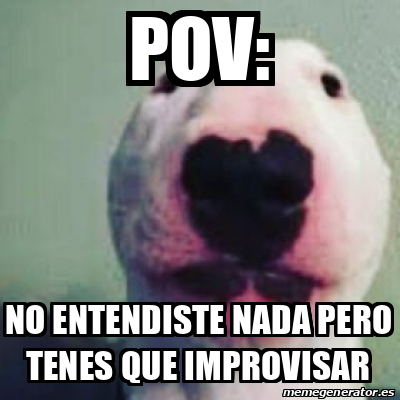 Meme Personalizado - poV: NO ENTENDISTE NADA PERO TENES QUE IMPROVISAR ...