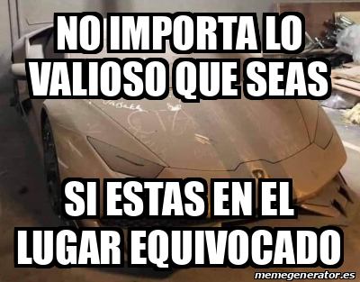 Meme Personalizado - No importa lo valioso que seas Si estas en el ...