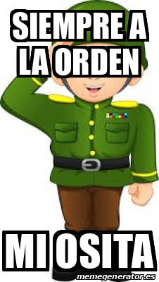 Meme Personalizado - Siempre a la orden Mi osita - 33168541