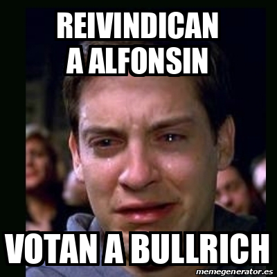 Meme crying peter parker - reivindican a alfonsin votan a bullrich ...