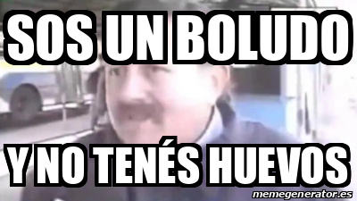 Meme Personalizado - sos un boludo y no tenés huevos - 33175200