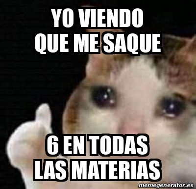 Meme Personalizado - yo viendo que me saque 6 en todas las materias ...