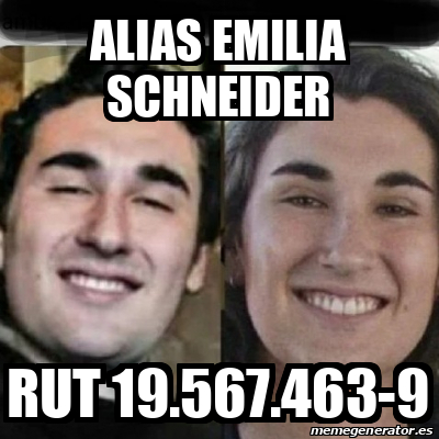 Meme Personalizado - Alias Emilia Schneider Rut 19.567.463-9 - 33182008