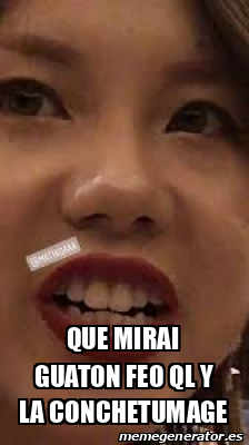 Meme Personalizado - Que mirai guaton feo ql y la conchetumage - 33186102