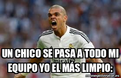 Meme Personalizado - Un chico se pasa a todo mi equipo yo el más limpio ...
