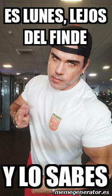 Meme Personalizado - ES LUNES, LEJOS DEL FINDE Y LO SABES - 33204530