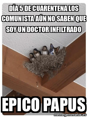 Meme Personalizado - Día 5 de cuarentena los comunista aún no saben que ...