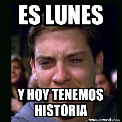 Meme crying peter parker - es lunes y hoy tenemos historia - 33219036