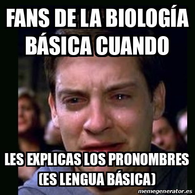 Meme crying peter parker - fans de la biología básica cuandO LES ...