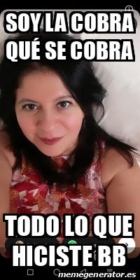 Meme Personalizado - Soy la Cobra qué se cobra Todo lo que hiciste BB ...