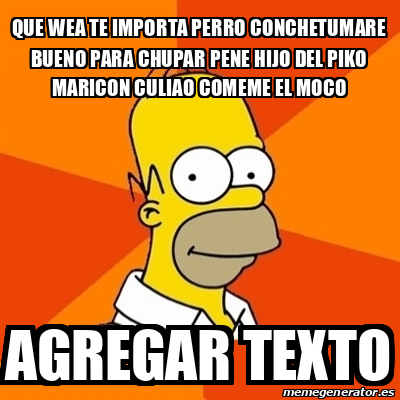 Meme Homer - que wea te importa perro conchetumare bueno para chupar ...