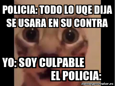 Meme Personalizado - policia: todo lo uqe dija se usara en su contra yo ...