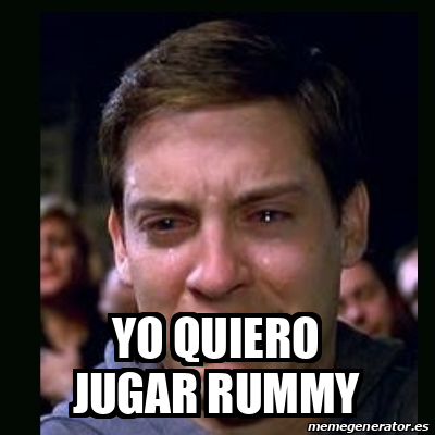 Meme crying peter parker - Yo quiero jugar Rummy - 33246591