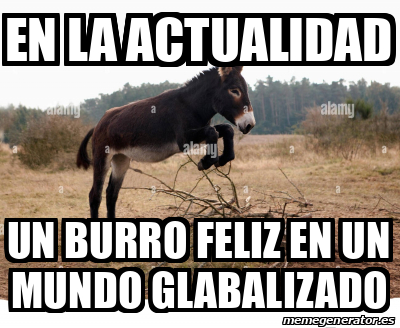 Meme Personalizado - EN LA ACTUALIDAD UN BURRO FELIZ EN UN MUNDO ...