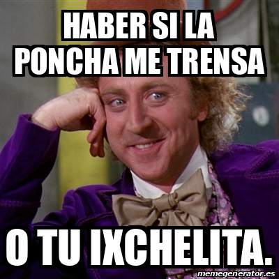 Meme Willy Wonka - Haber si la poncha me trensa O tu ixchelita. - 33250329