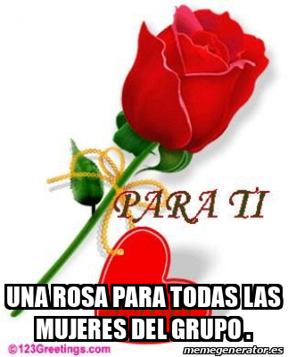 Meme Personalizado - Una rosa para todas las mujeres del grupo . - 33254221