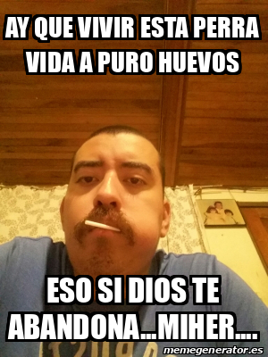 Meme Personalizado - ay que vivir esta perra vida a puro huevos eso si ...