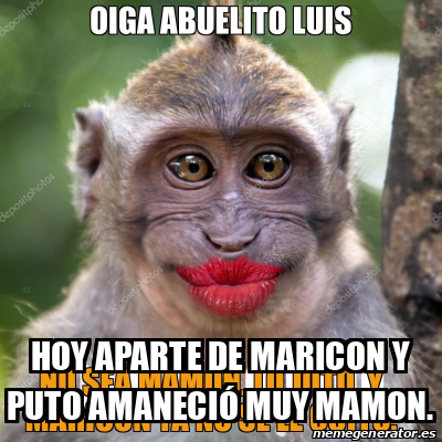 Meme Personalizado - Hoy aparte de maricon y puto amaneció muy mamon ...