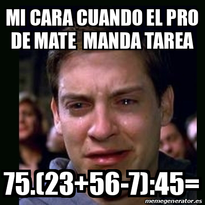 Meme crying peter parker - Mi cara cuando el pro de mate manda tarea 75 ...
