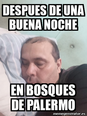 Meme Personalizado - despues de una buena noche en bosques de palermo ...