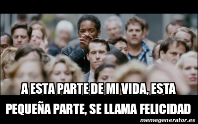 Meme Personalizado - A esta parte de mi vida, esta pequeña parte, se llama felicidad - 33324905