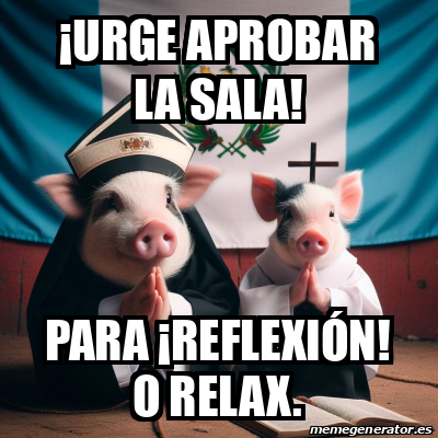 Meme Personalizado - ¡URGE APROBAR LA SALA! PARA ¡REFLEXIÓN! O RELAX ...