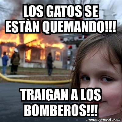 Meme Disaster Girl - Los gatos se estàn quemando!!! traigan a los ...