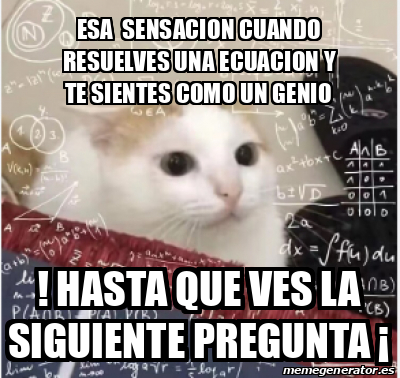 Meme Personalizado - Esa sensacion cuando resuelves una ecuacion y te ...