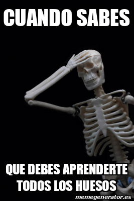 Meme Personalizado - CUANDO SABES QUE DEBES APRENDERTE TODOS LOS HUESOS ...