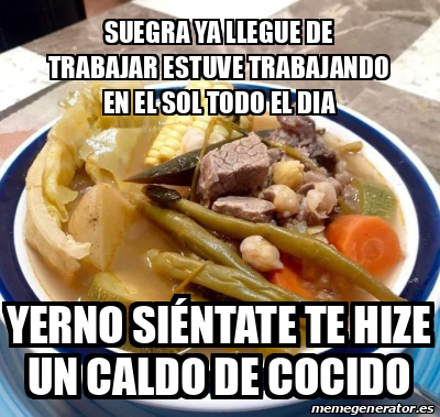 Meme Personalizado - Suegra ya llegue de trabajar estuve trabajando en ...