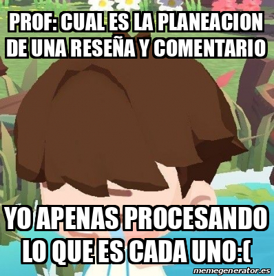 Meme Personalizado - Prof: cual es la planeacion de una reseña y ...