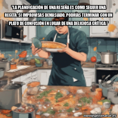 Meme Personalizado - "La planificación de una reseña es como seguir una ...