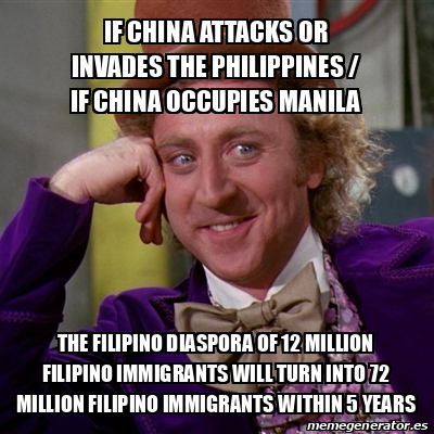 Meme Willy Wonka - IF CHINA ATTACKS OR INVADES THE PHILIPPINES / IF ...