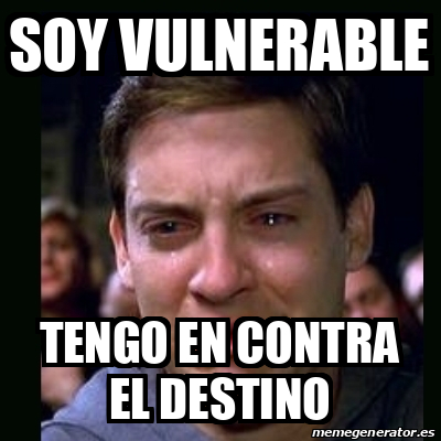Meme crying peter parker - Soy vulnerable Tengo en contra el destino ...