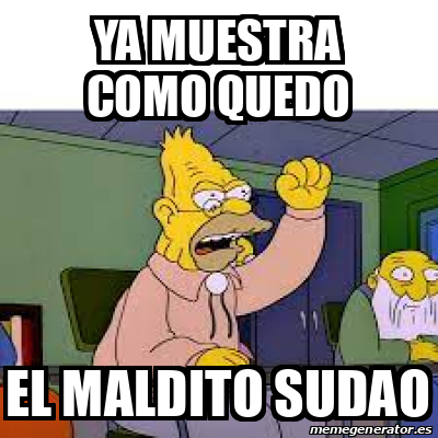 Meme Personalizado - Ya muestra como quedo El Maldito sudao - 33397748