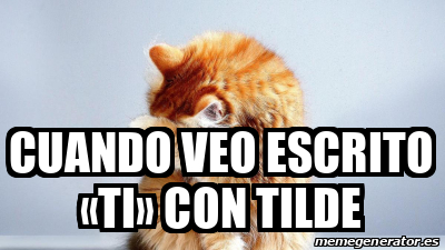 Meme Personalizado - CUANDO VEO ESCRITO «TI» CON TILDE - 33048980
